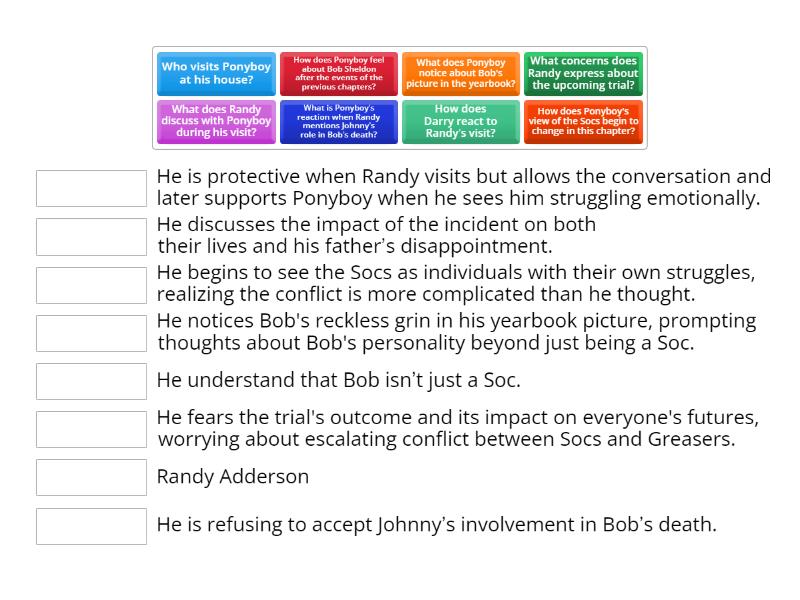 English-The Outsiders Chapter 11 Game - Match up