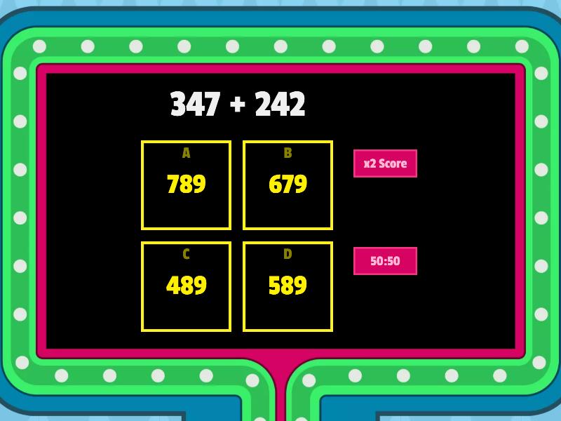 G3_Math_Add 3 -digit numbers - Gameshow quiz