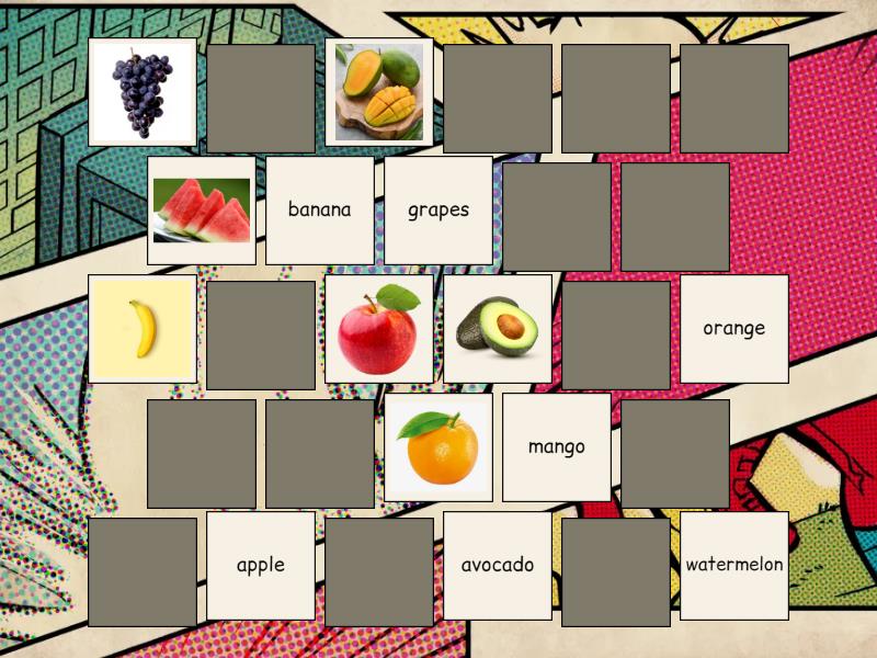 Fruits Memory Game - Matching pairs