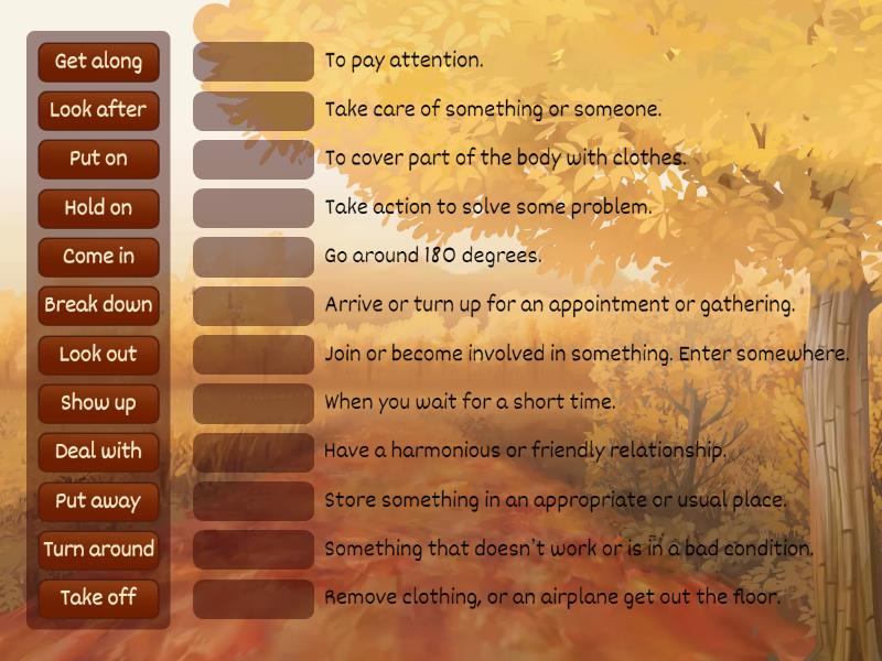 PITCH - Phrasal Verbs - pt 02 (1) - Match up