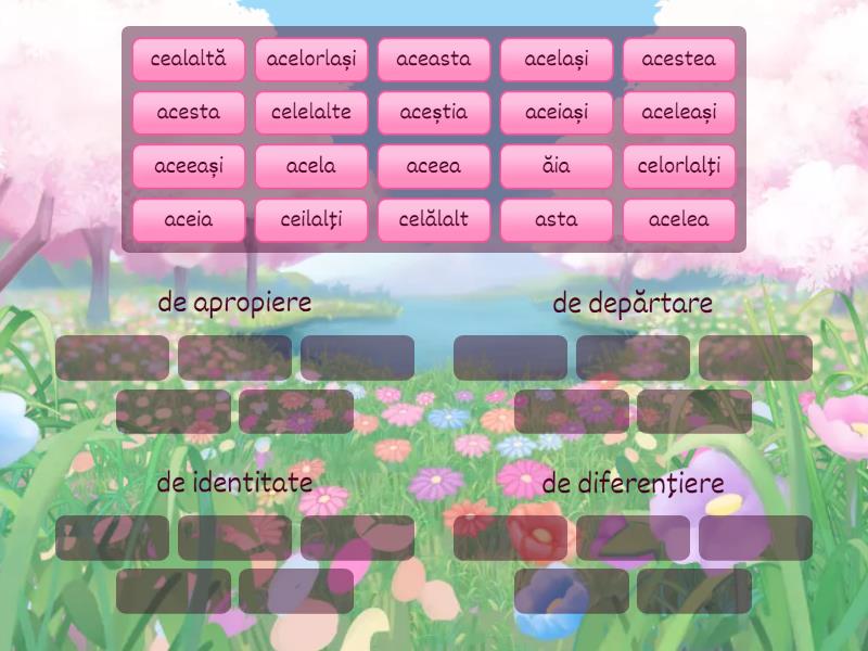 Pronumele demonstrativ - tipuri I - Group sort