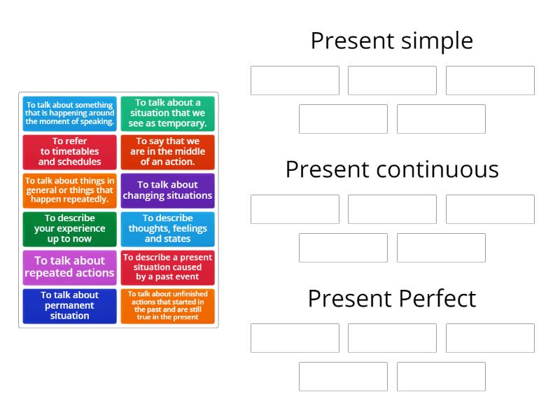 Present tenses - Group sort