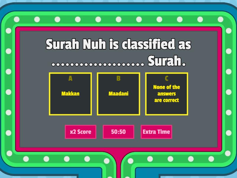 Surah Nuh (part 1) - Gameshow quiz