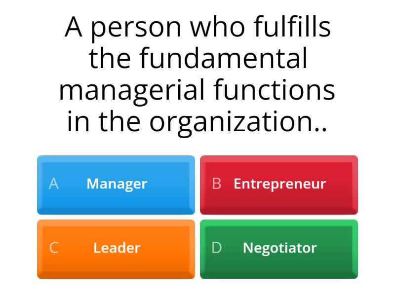 Functions, Roles, and Skills of a Manager - Cuestionario
