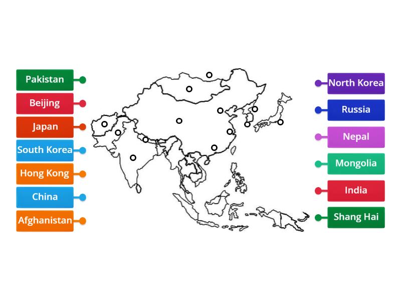 South East Asia Map part 1 - Labelled diagram
