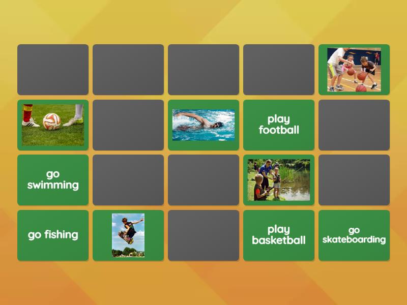 free time activities - Matching pairs