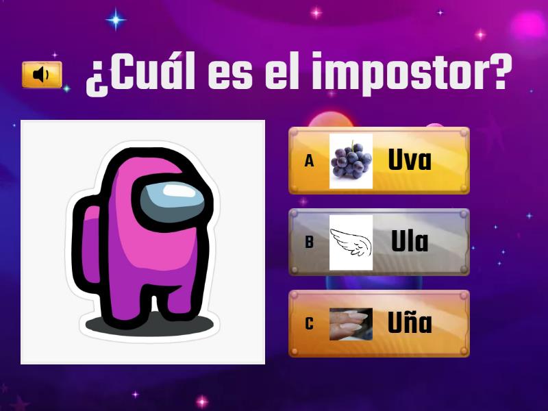 Encuentra al Impostor Vocales - Cuestionario