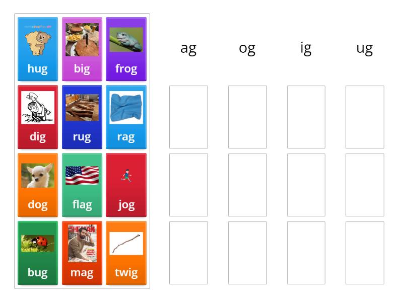 ag, og, ig, ug - Group sort