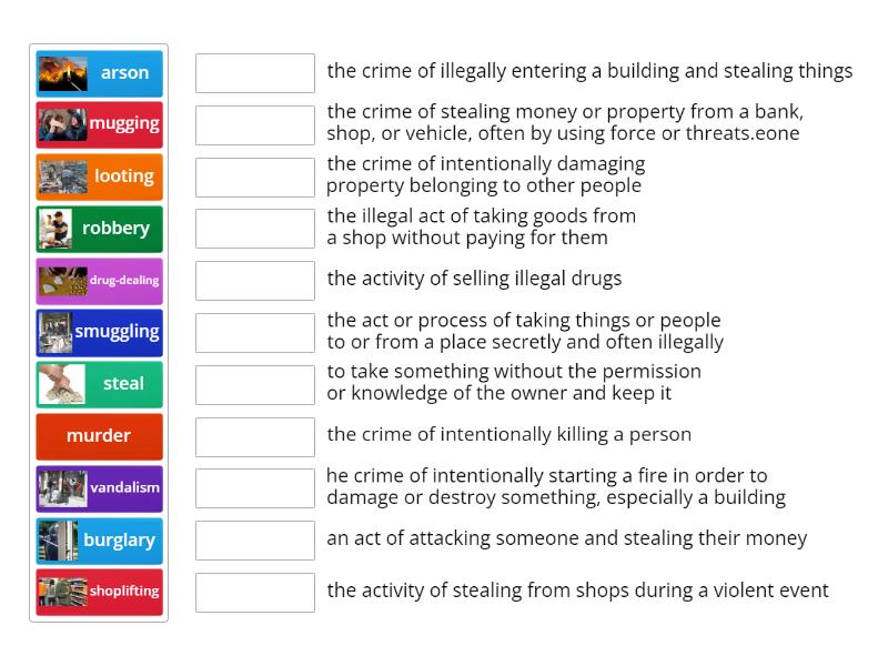 SOLUTIONS Pre-Intermediate Unit 8a Crimes - Match up