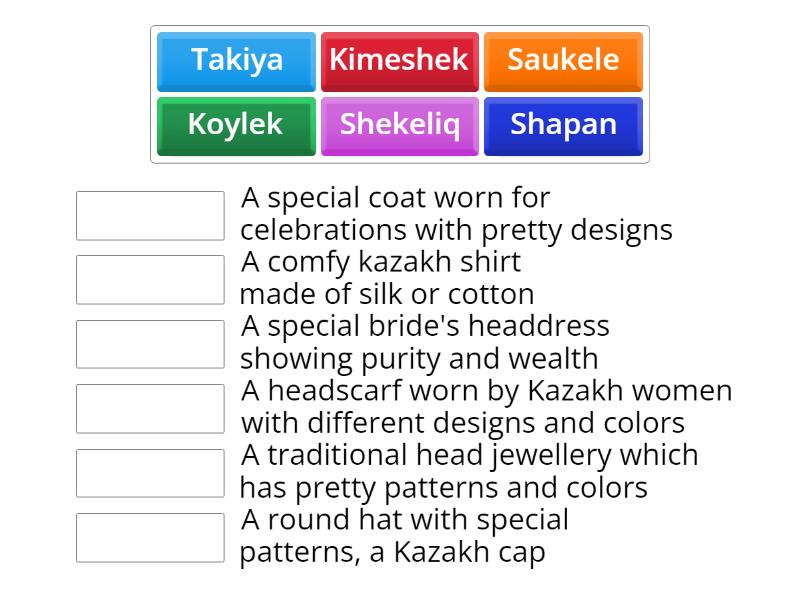 Traditional Kazakh Clothing - Match up