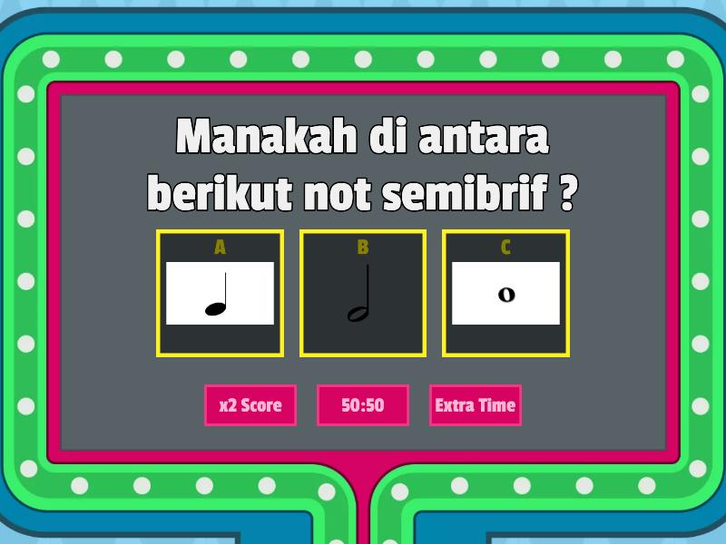 NOTASI MUZIK TAHUN 5 - Gameshow quiz