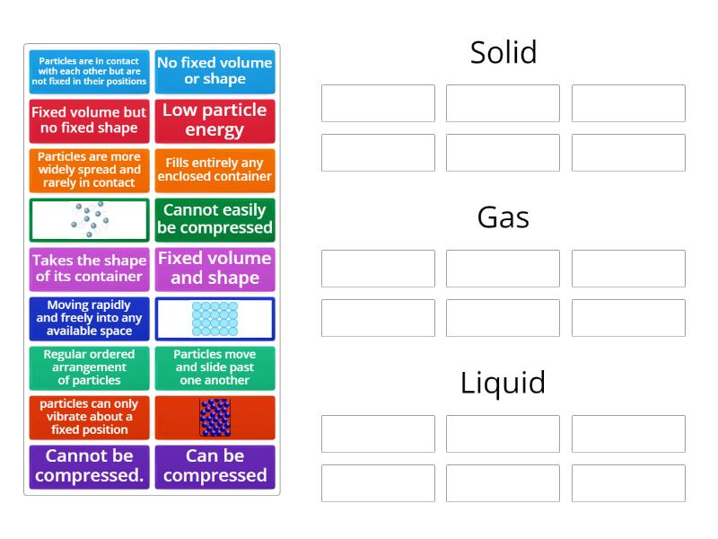 KS3 States of Matter - Group sort