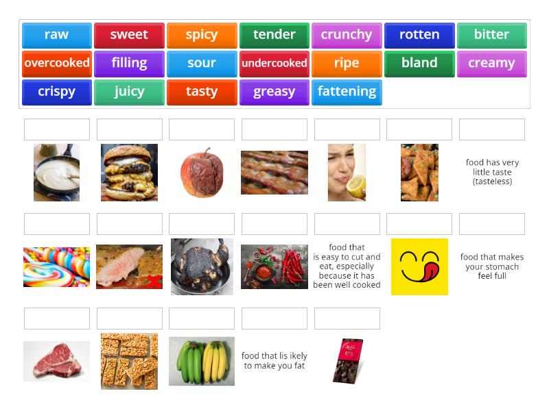 Taste (adjectives) - Match up