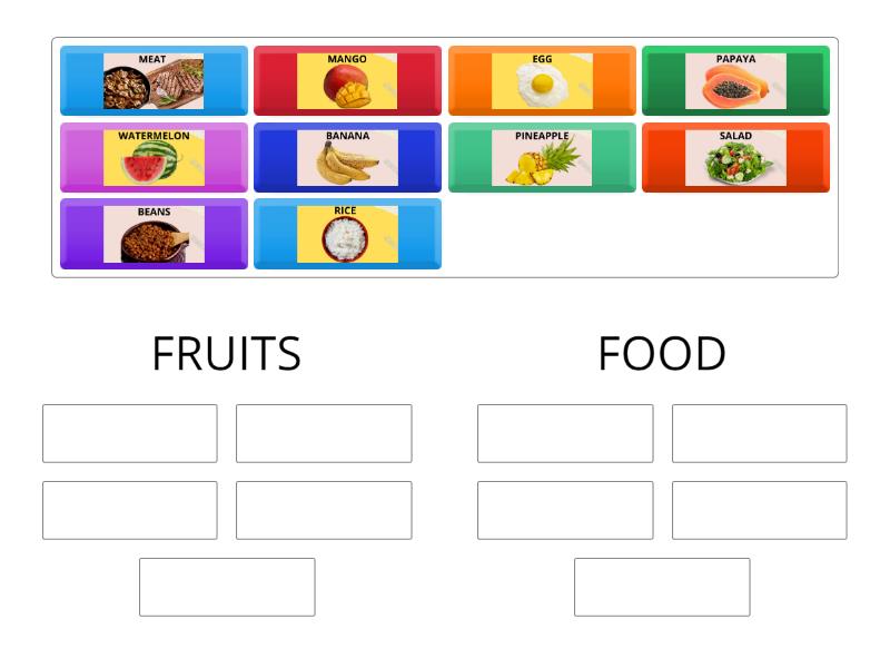 CLASSIFIQUE OS ALIMENTOS - Group sort