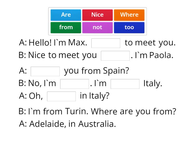 Roadmap A1 Unit 1a - Missing word
