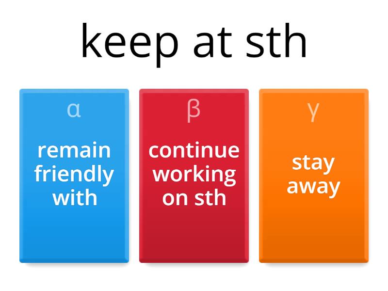 Phrasal verb 7 "keep- let" - Quiz