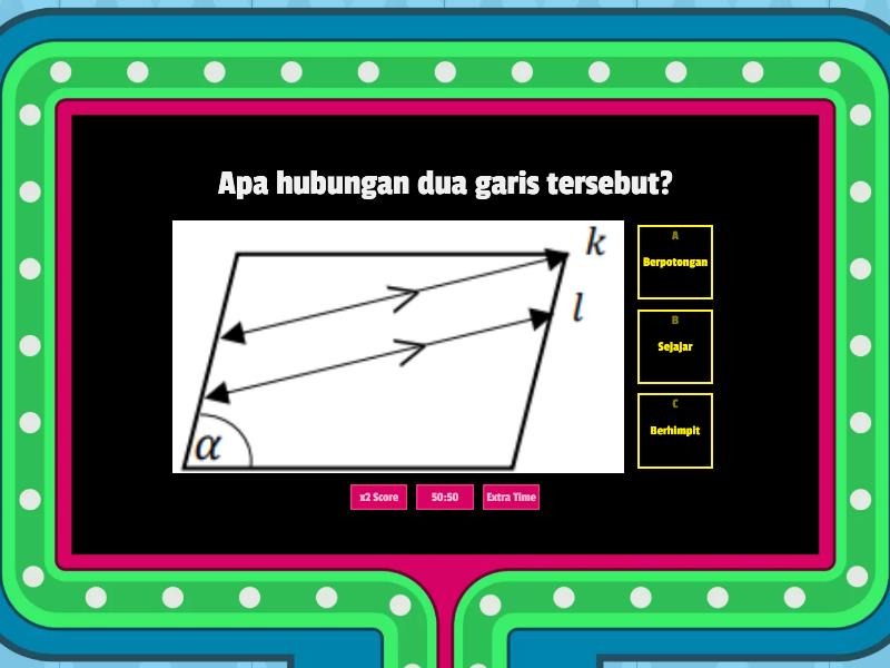 Hubungan dua garis dan jenis-jenis sudut - Concurso de preguntas