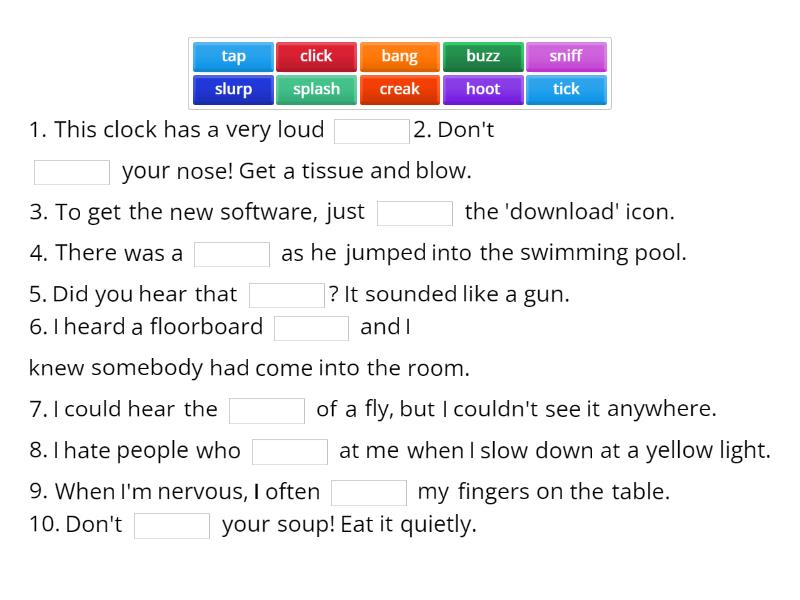 Sounds sentences - Complete the sentence