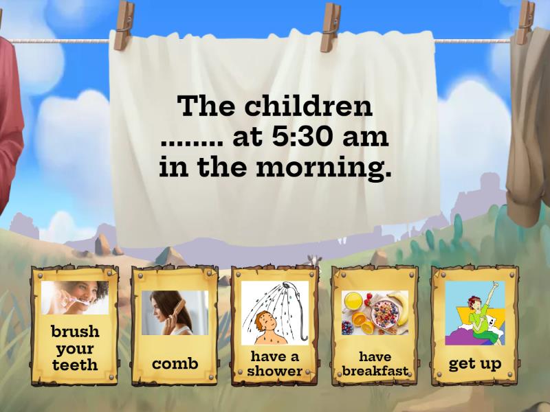 Practice: Daily Rotine Vocabulary - Find the match