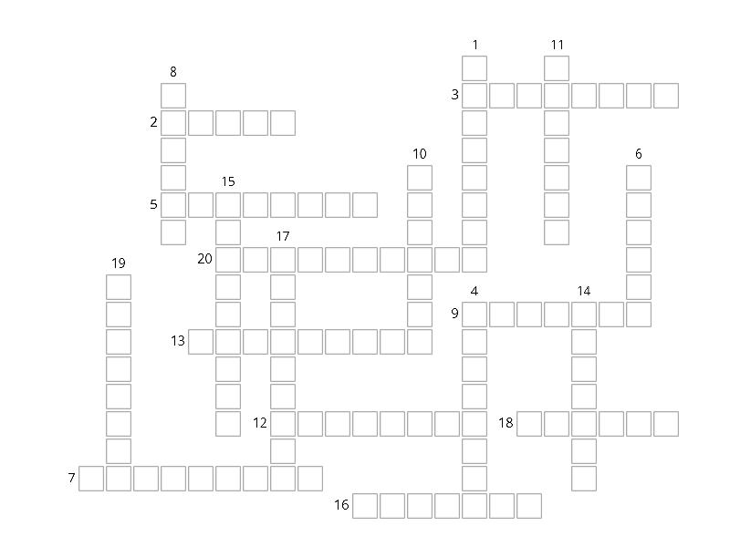 Los partes del cuerpo - Crucigrama