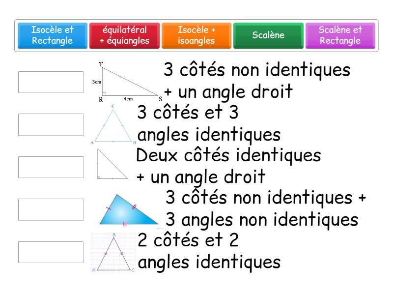 Les types de triangles - Match up