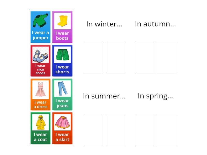 What do you wear? (weather and seasons) - Group sort