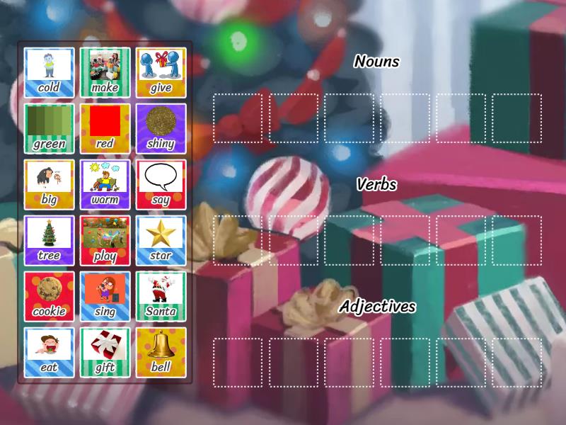 Christmas Parts of Speech Sort - Group sort