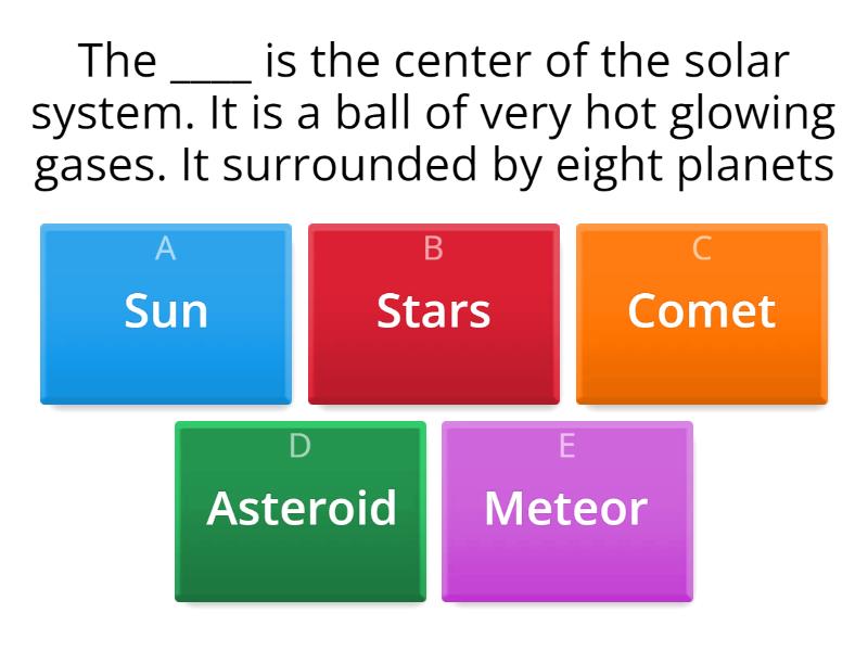 The Eight Plants and the Sun - Quiz