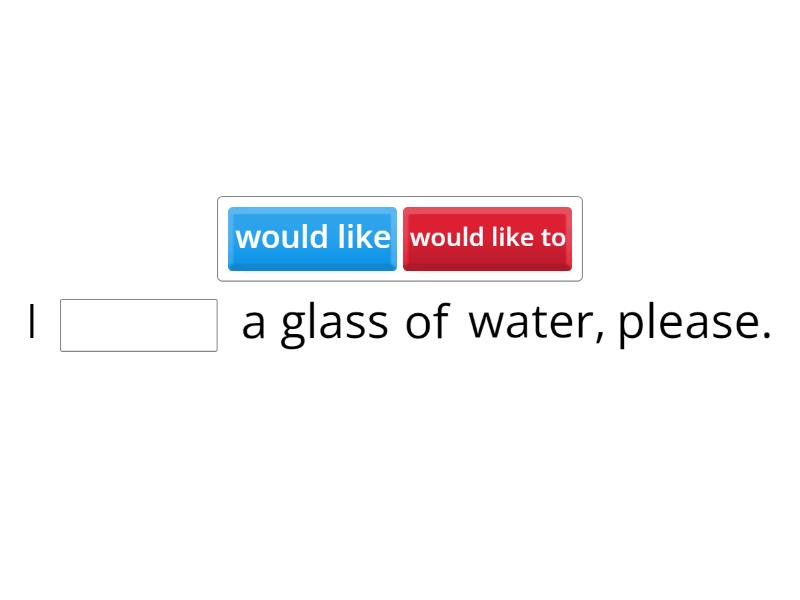 WOULD LIKE vs WOULD LIKE TO - Complete the sentence