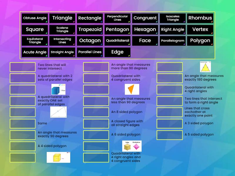 Geometry Vocabulary - Match up