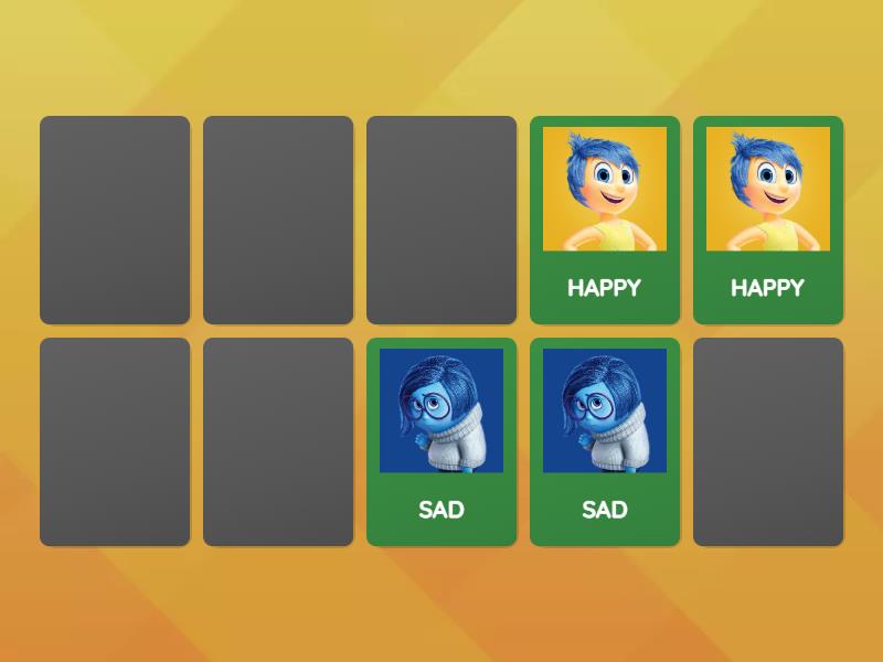 INSIDE OUT! MEMORY GAME - Matching pairs