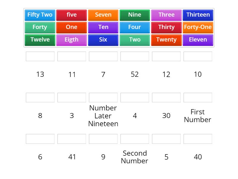 Numbers - Match up