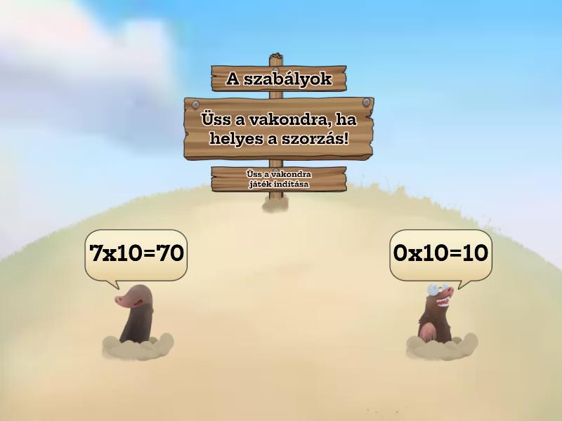 10-es szorzó - Whack-a-mole