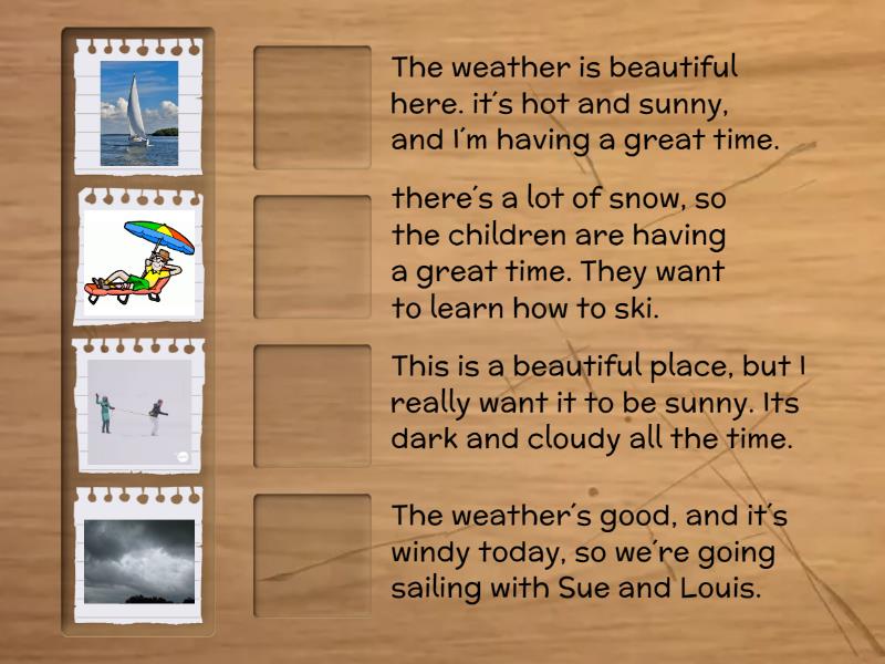 the weather - Match up