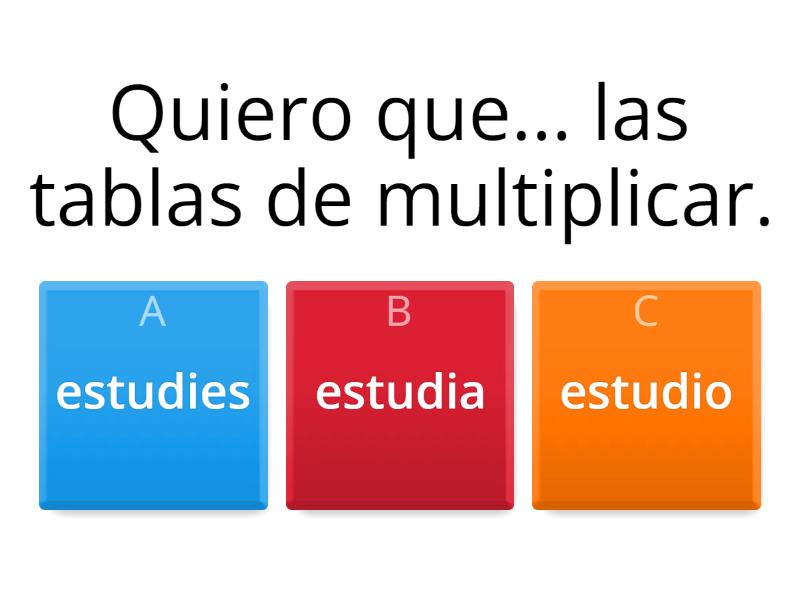 Wishes- Subjunctive want +sb+to do sth - Cuestionario