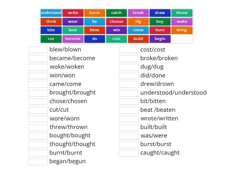 Amazing English 1 irregular Verbs1 - Match up