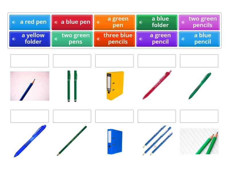 Classrom equipment - colours - Match up