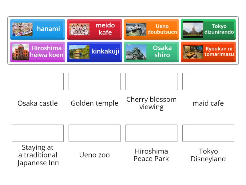 Sightseeing activities in Japan - Match up