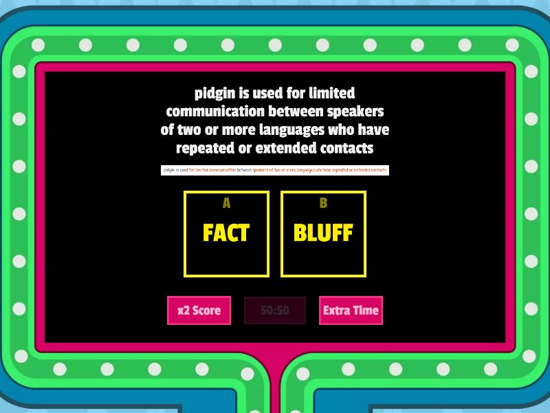 Fact or Bluff - Gameshow quiz