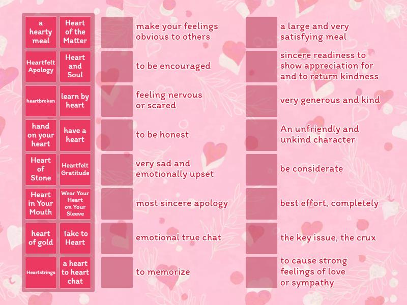Heart metaphors - Match up