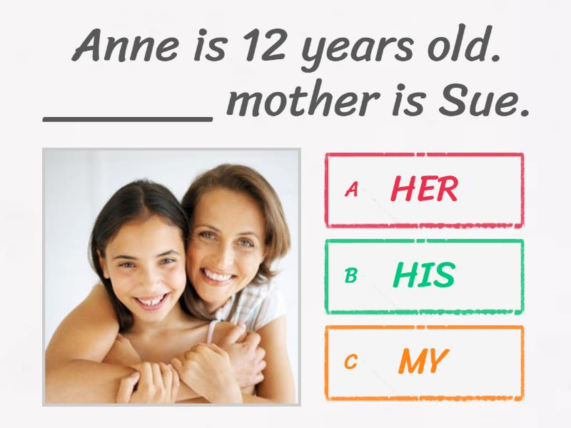 Possessive adjective practice - Quiz