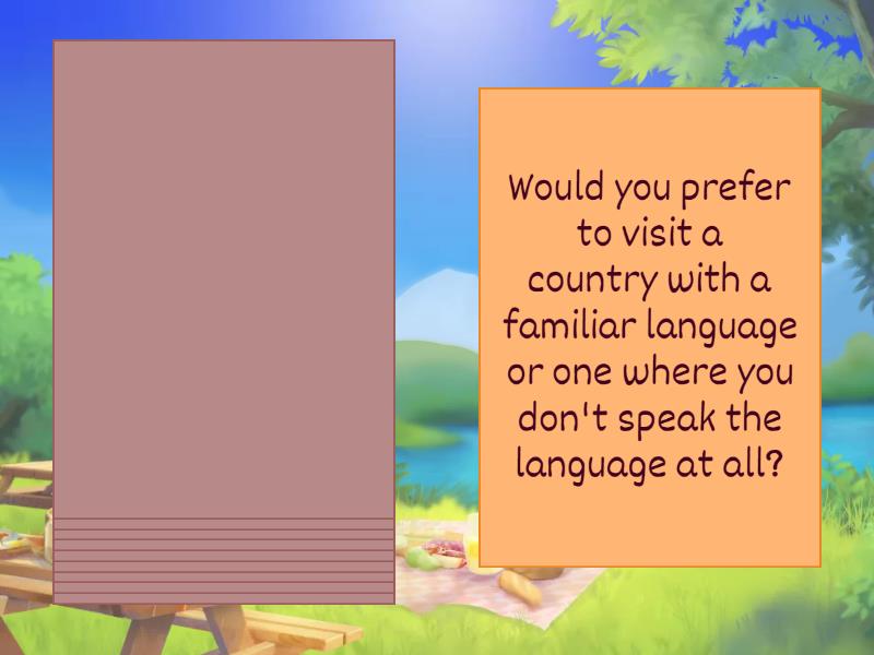Travelling. Would you prefer? - Speaking cards