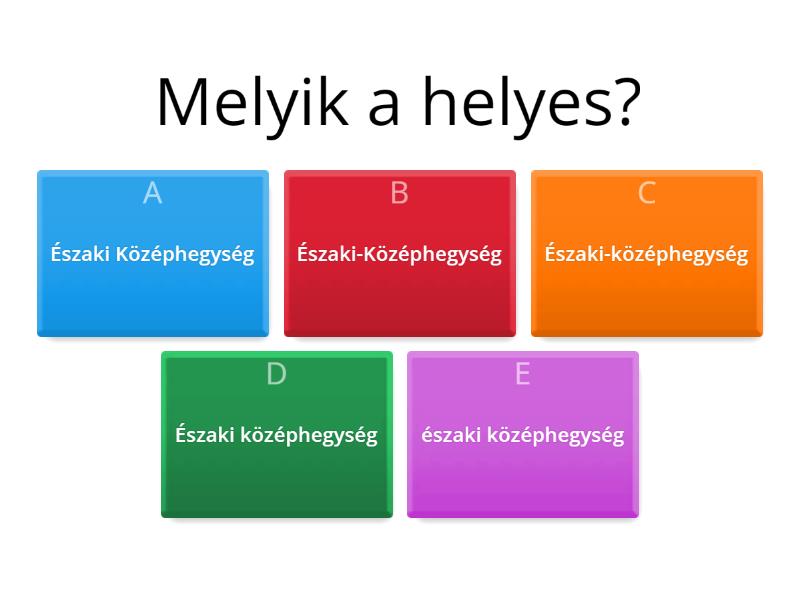 Földrajzi nevek helyesírása - Quiz