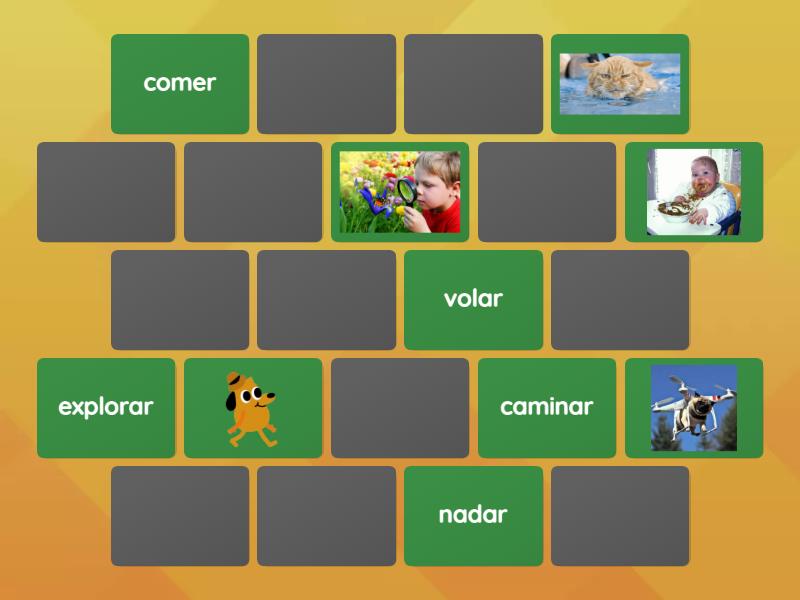 Verbos Los Animales 1st Grade Memoria - Matching pairs