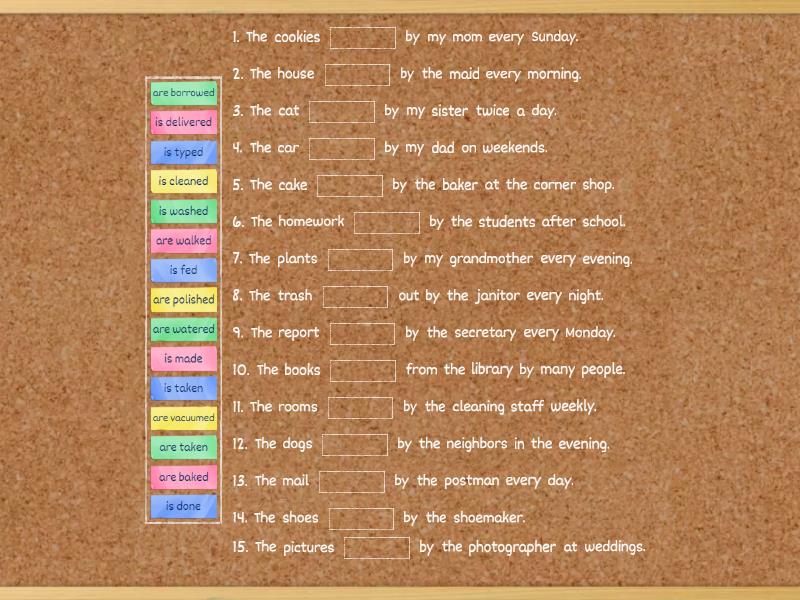 FF5 Unit 11 Present Simple passive - Completa la oración