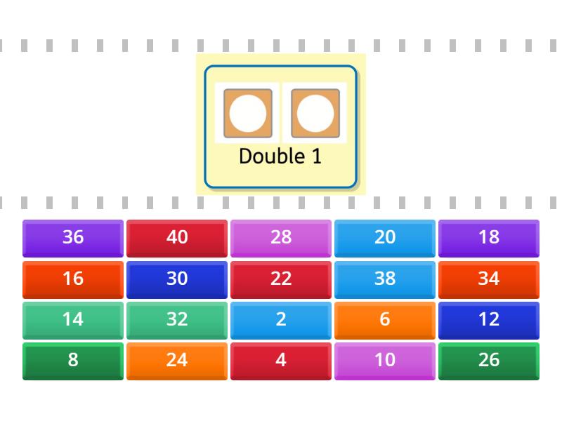 Doubles Numicon - Find the match