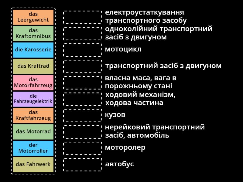 Wortschatz 2; S.105-106 - Match up