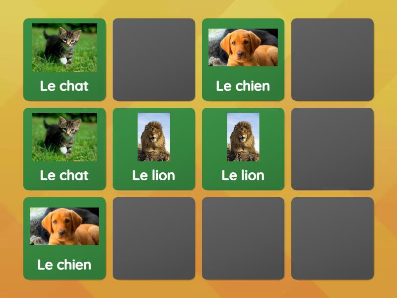 Les animaux - Matching pairs