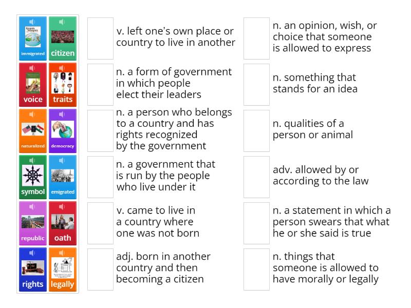 OCR, U5-L2 Voc practice - Match up