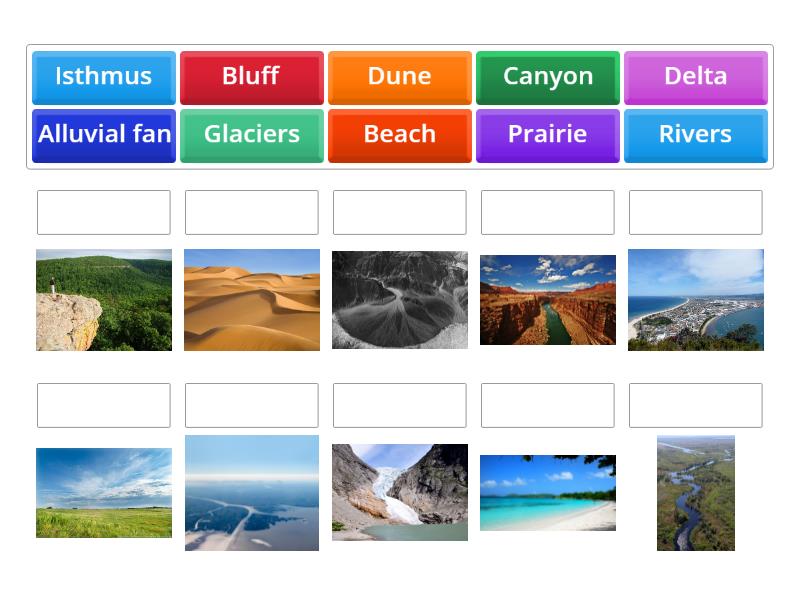 Landforms and landscapes - Une las parejas
